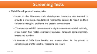 Genetic Testing in Neonates and Children - Screening for developmental ...