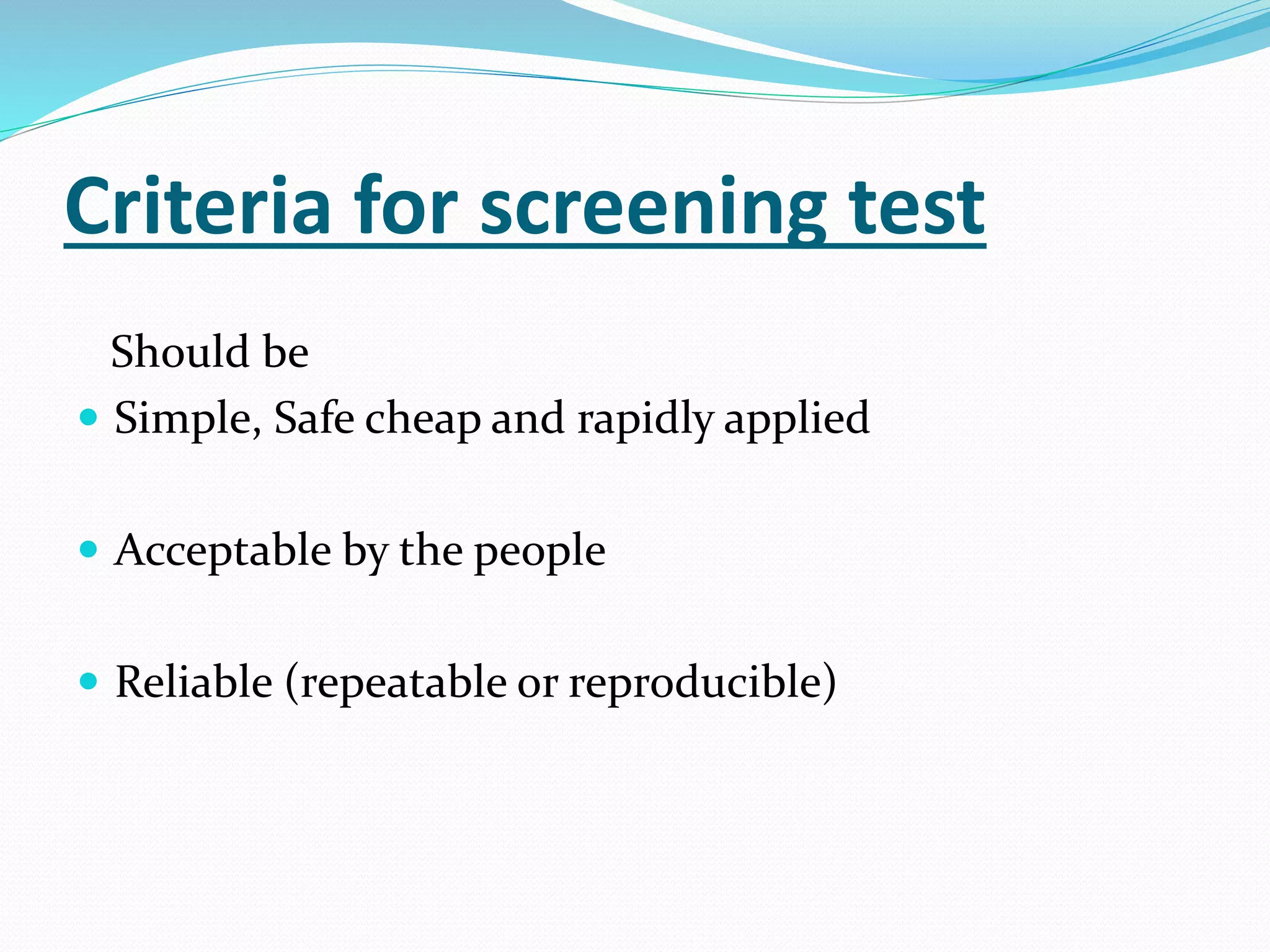 Concepts of Screening for disease | PPTX