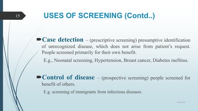 Screening for disease | PPT