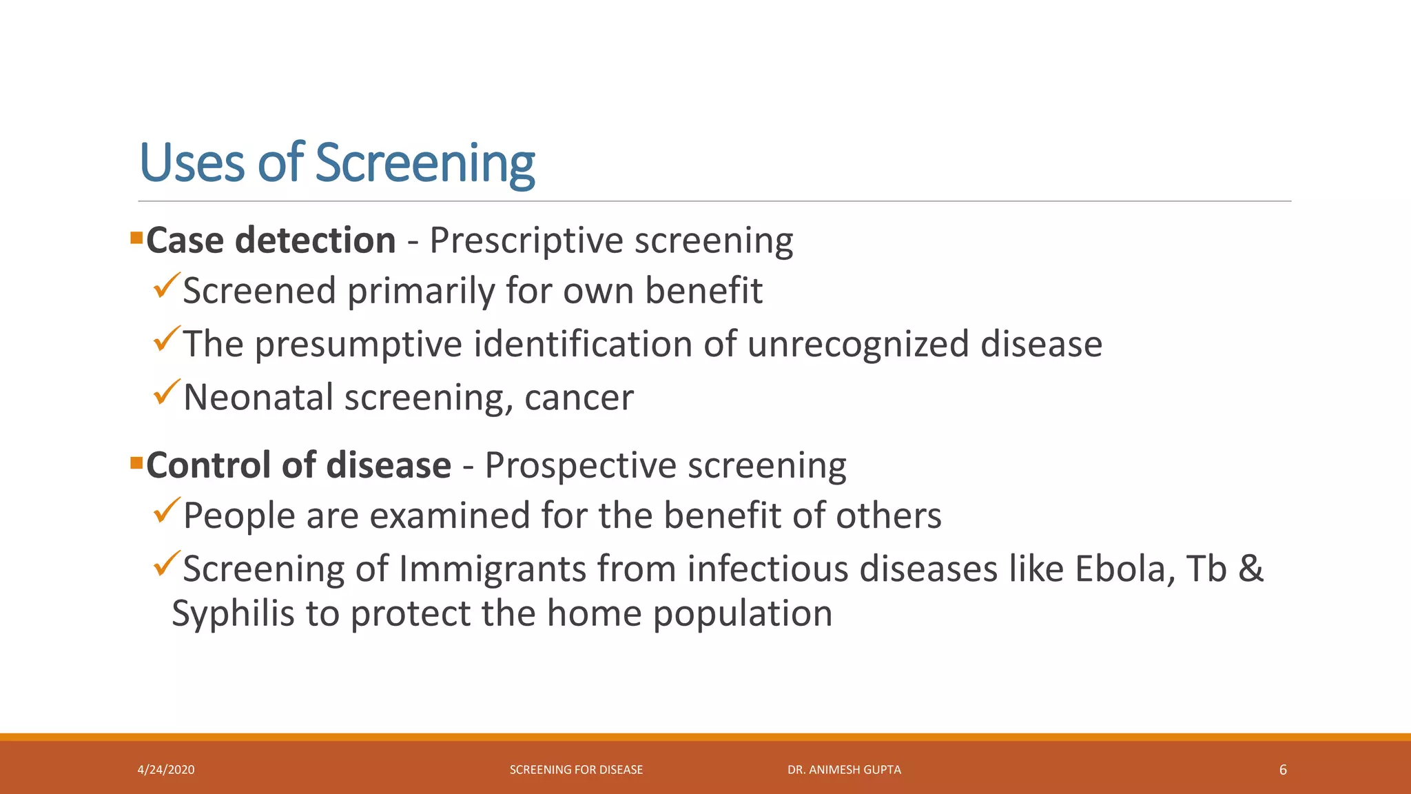 Screening for disease | PDF