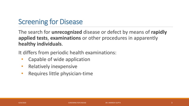 Screening for disease | PPT