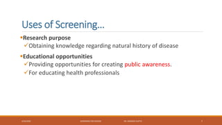 Screening for disease | PDF