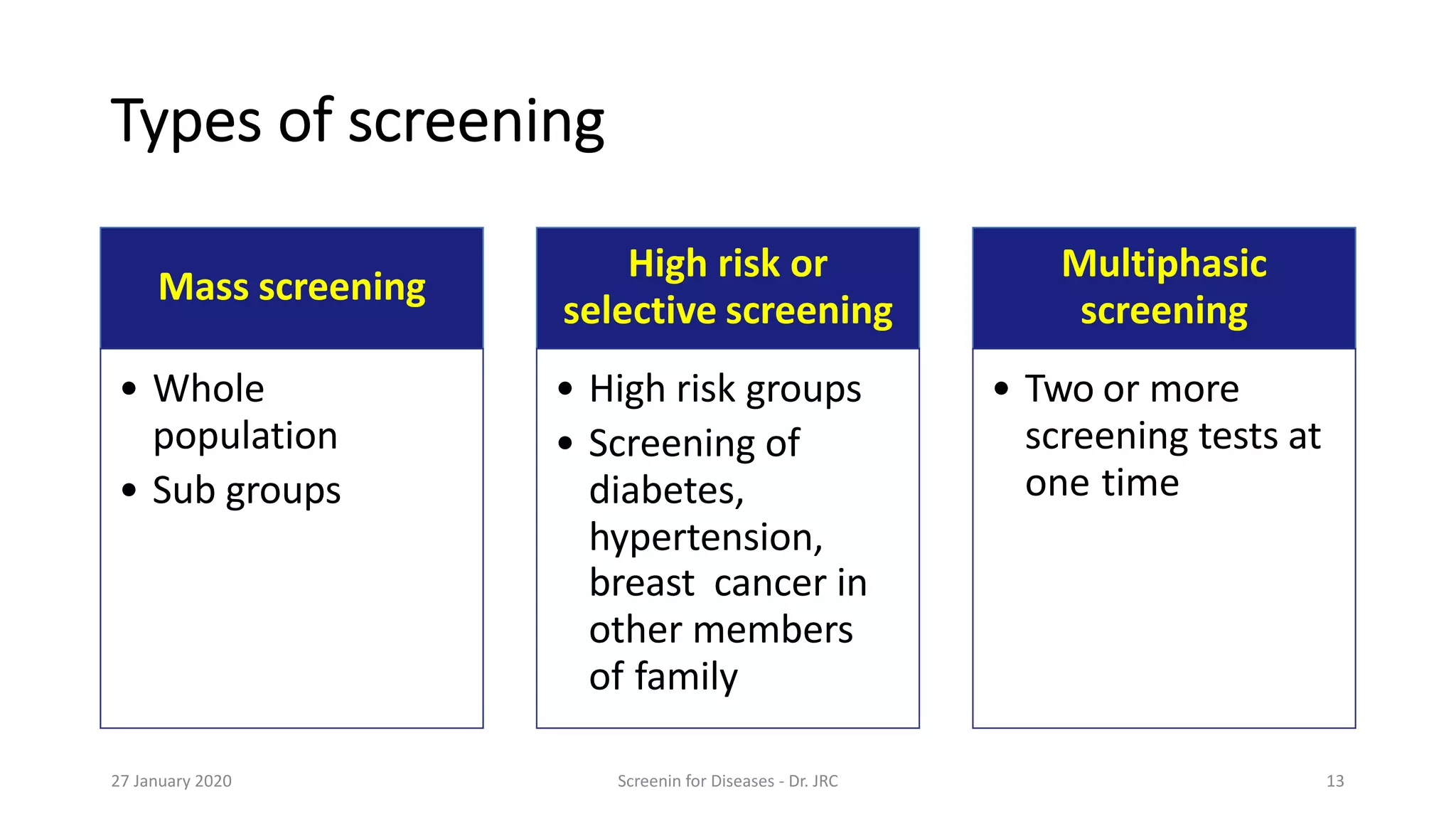 Screening for diseases | PDF