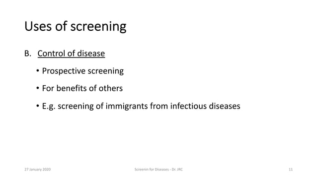 Screening for diseases | PDF