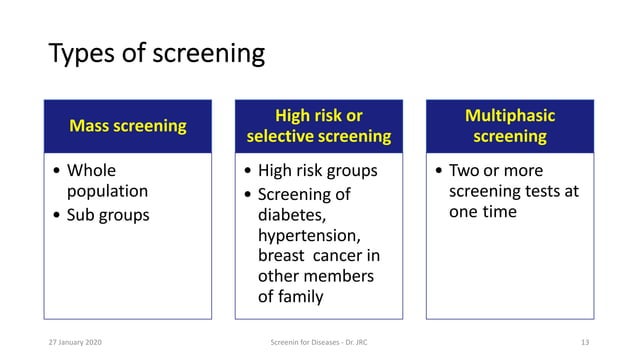 Screening for diseases | PDF