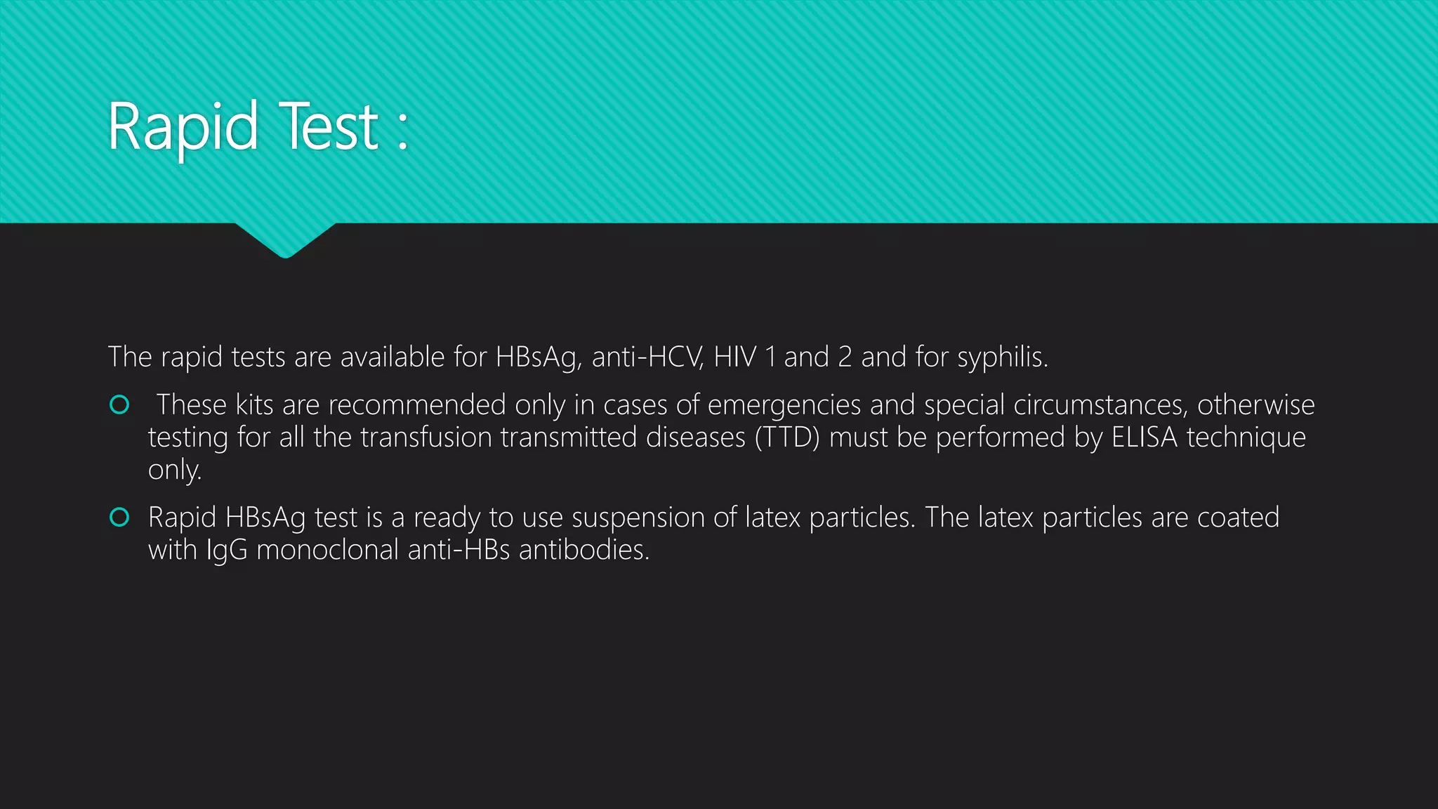 Screening for diseases transmitted through blood | PPTX