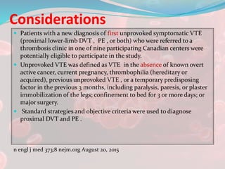 Screening for occult cancer in unprovoked venous | PPT