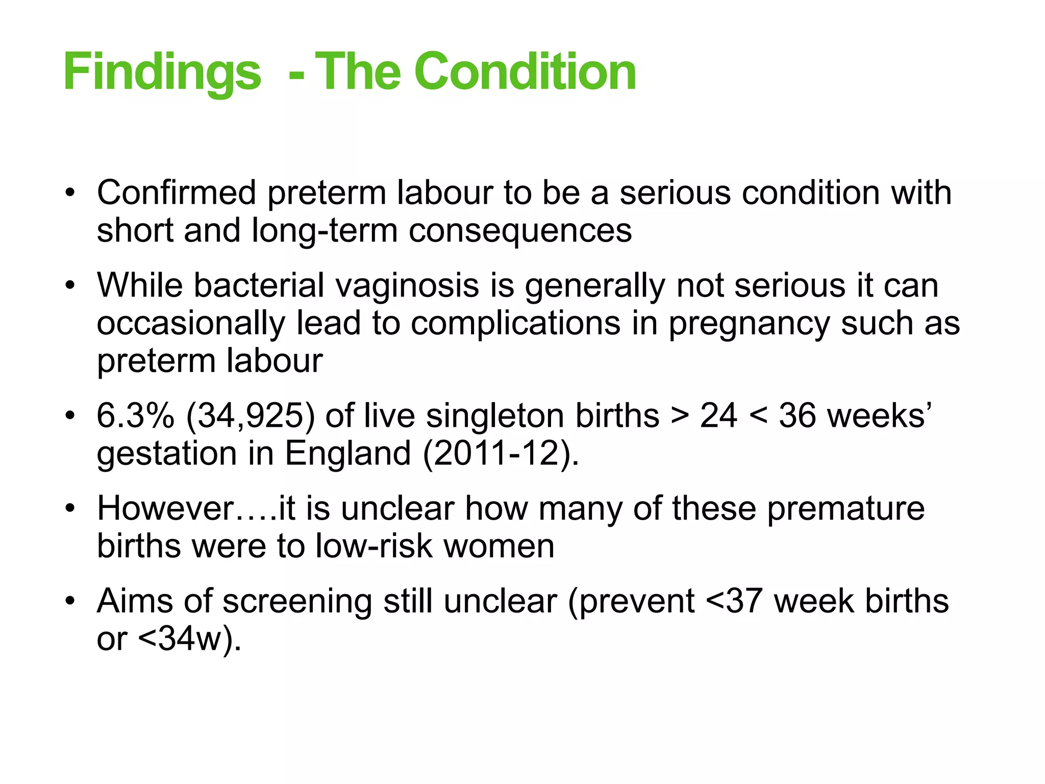 Screening for preterm labour | PPT
