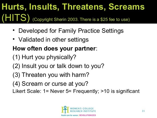 Screening for Intimate Partner Violence in Health Care Settings