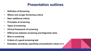 Screening in biomedical sciences ‫‬ | PPT