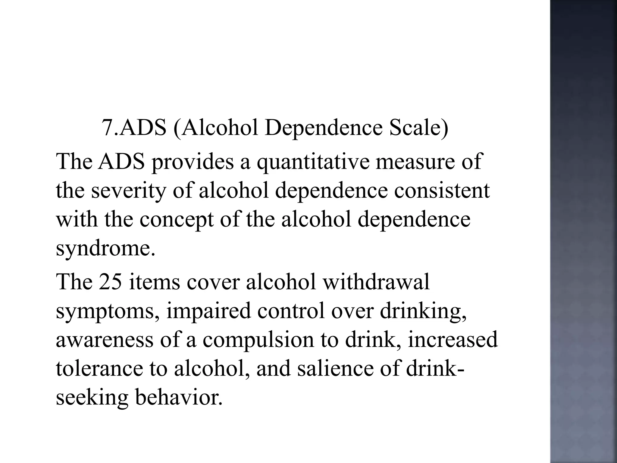 Screening instruments for Substance use disorders | PPTX