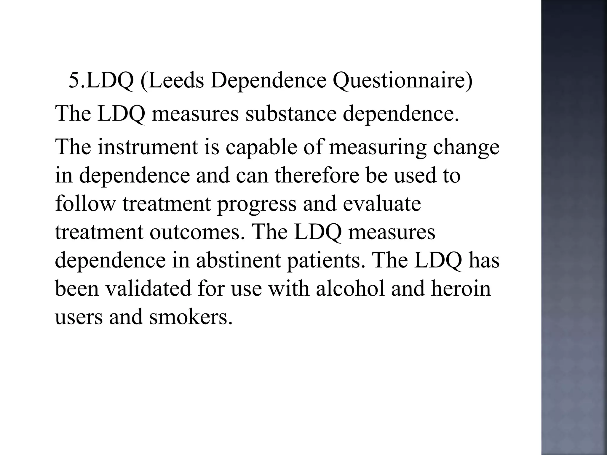 Screening instruments for Substance use disorders | PPTX
