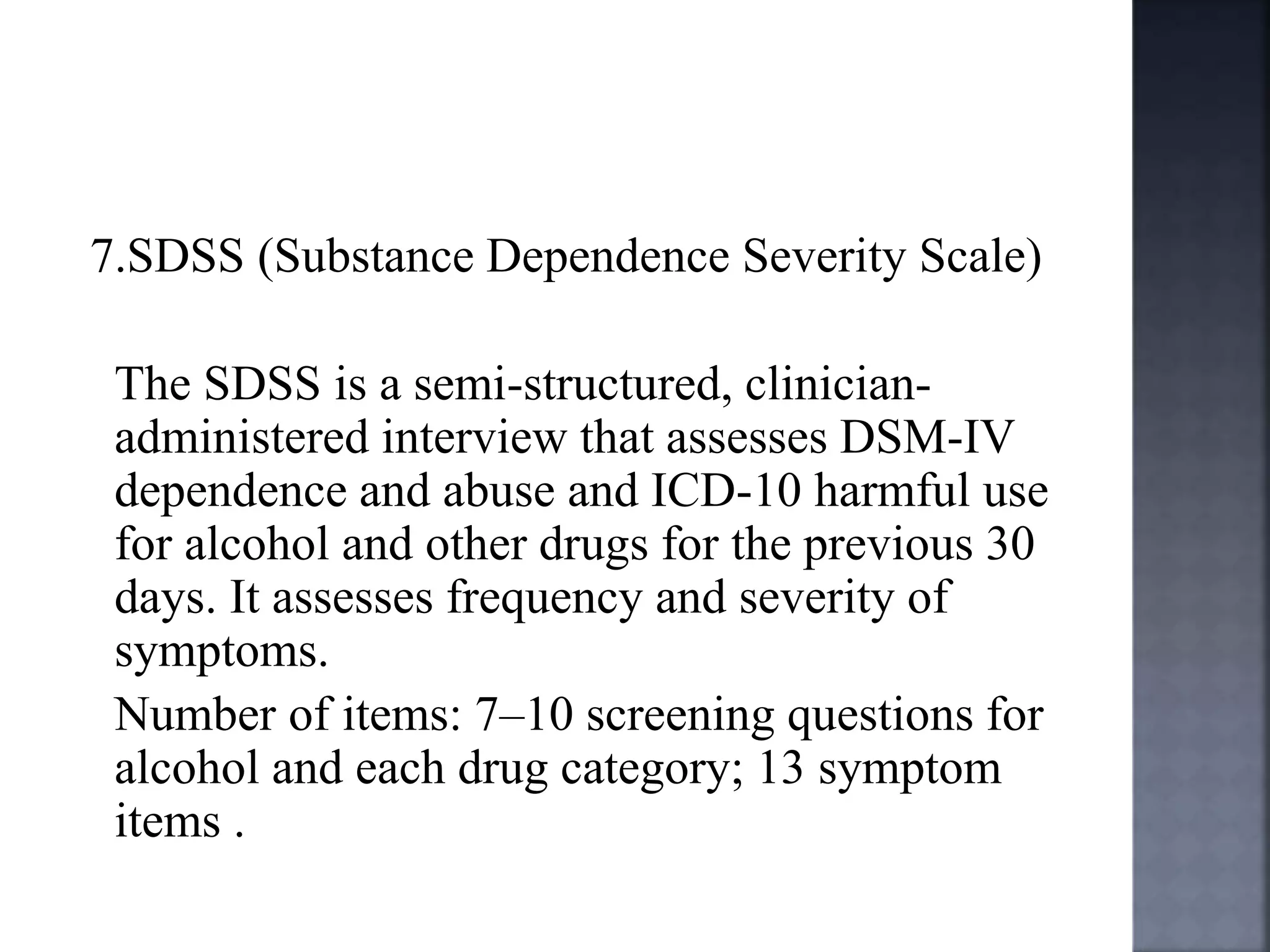 Screening instruments for Substance use disorders | PPTX