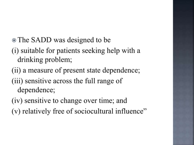 Screening instruments for Substance use disorders | PPT