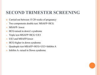 Screening methods for down syndrome | PPTX