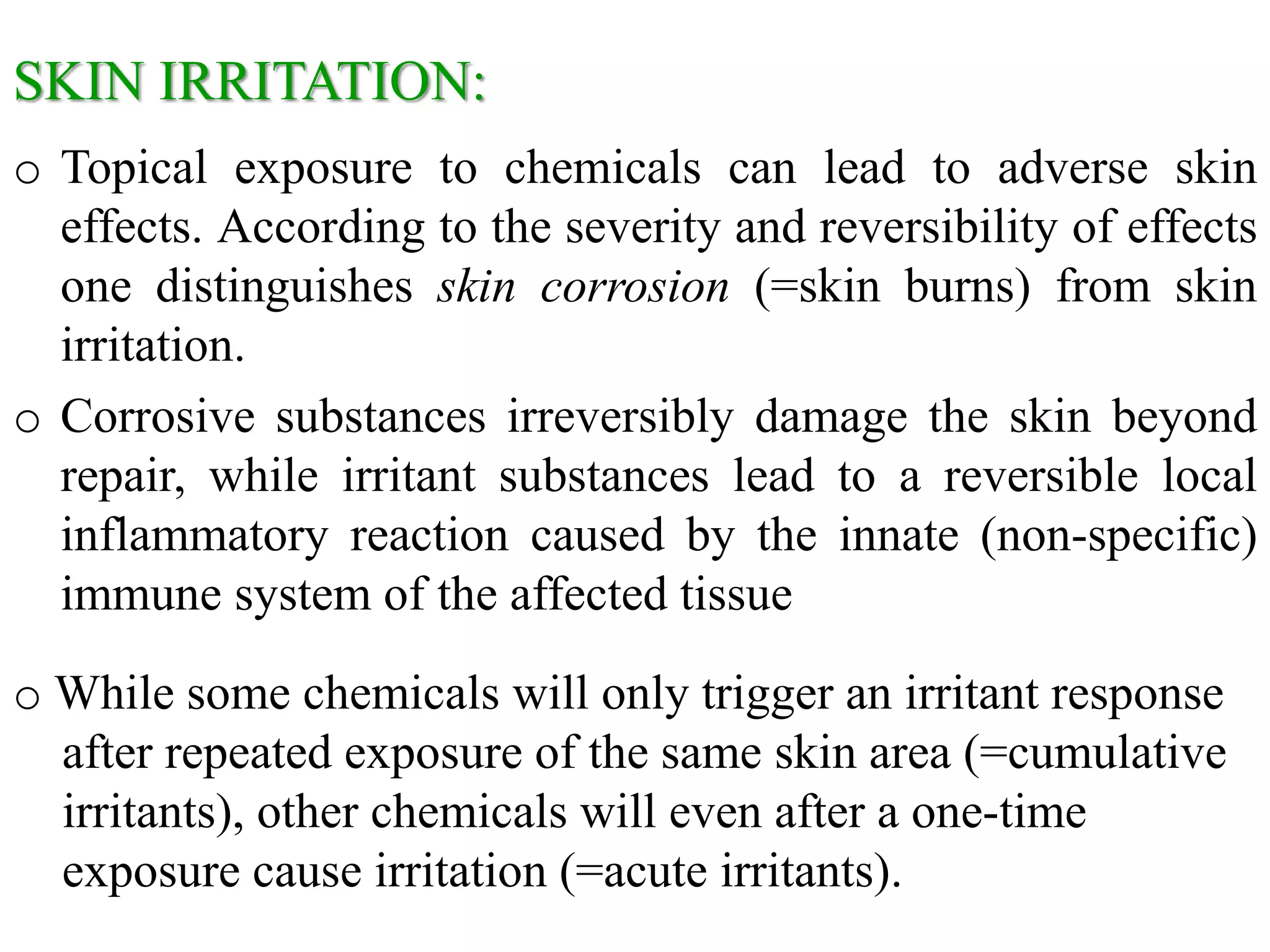 Screening methods for skin sensitization, skin irritation and dermal ...