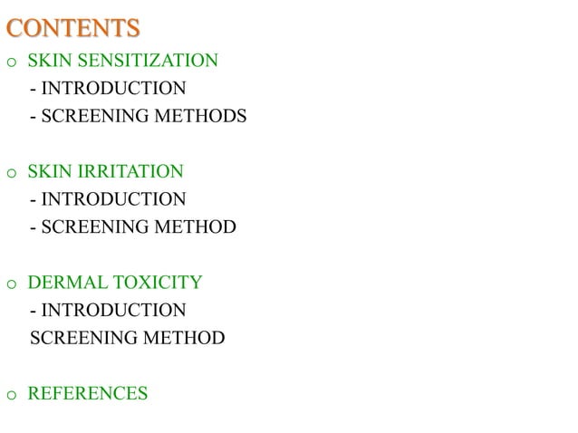 Screening methods for skin sensitization, skin irritation and dermal ...