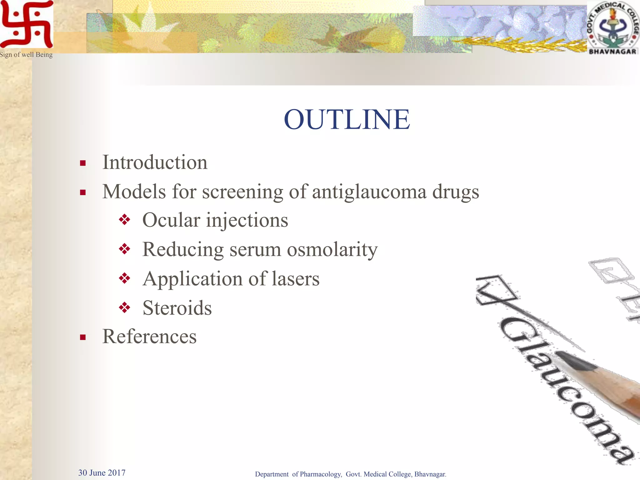 Screening methods of antiglaucoma drugs | PDF