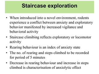 Screening methods of anxiolytics | PPTX