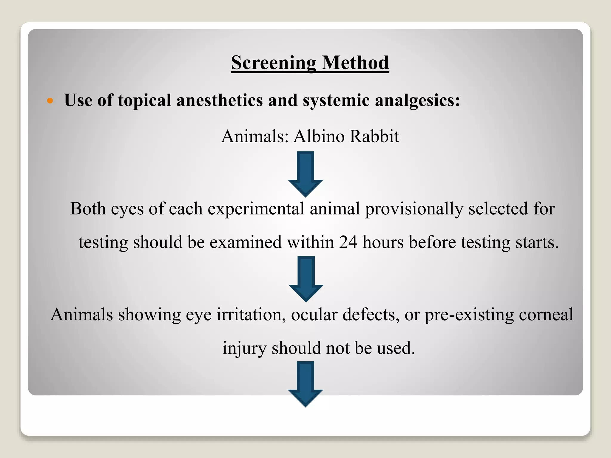 Screening models for acute eye irritation & skin sentization | PPTX