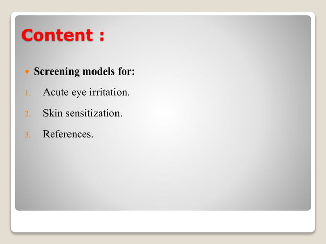Screening models for acute eye irritation & skin sentization | PPTX ...