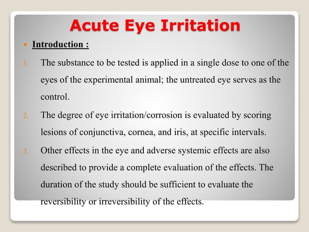 Screening models for acute eye irritation & skin sentization | PPTX ...