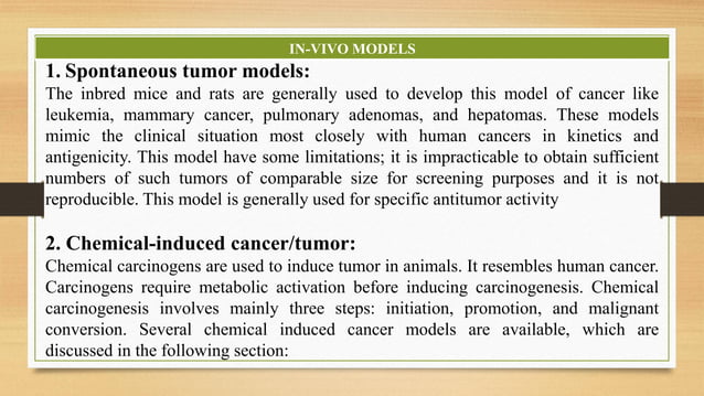 Pre clinical screening models for anti cancer drugs | PDF | Cancer ...