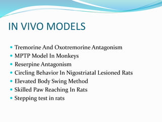 Screening models for Parkinson & multiple sclerosis | PPTX