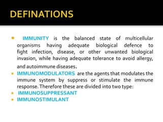 Screening models for immunomodulators | PPTX