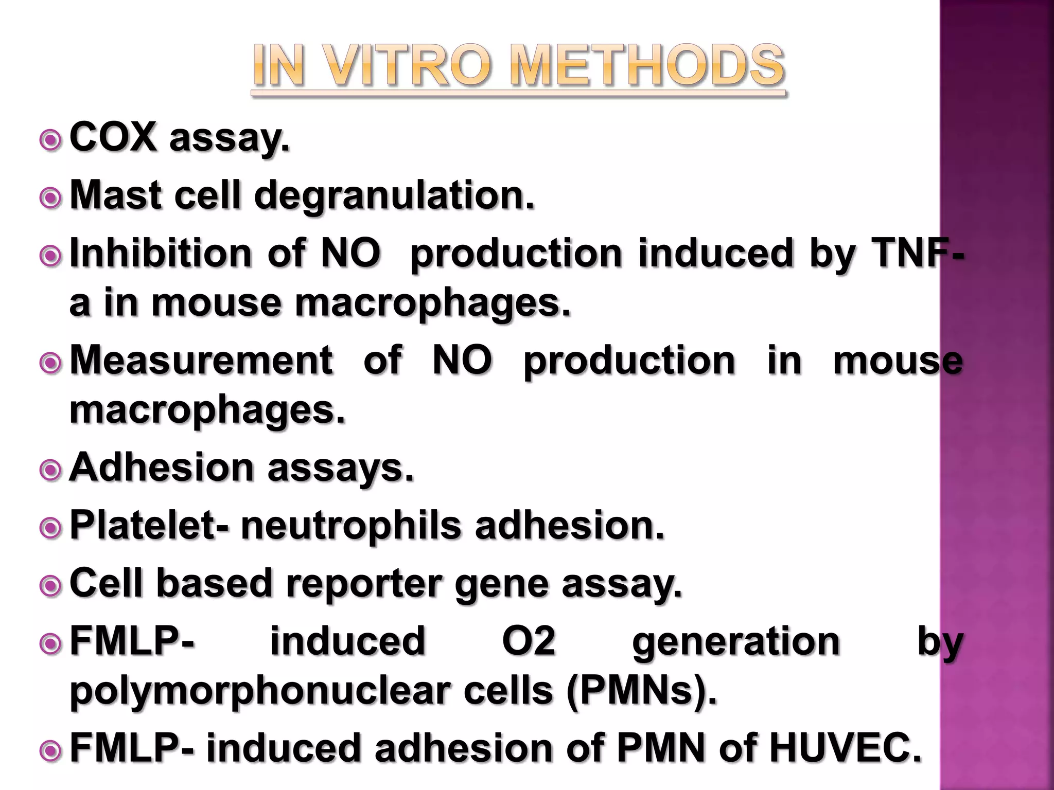 Screening models for inflammatory drugs | PPTX