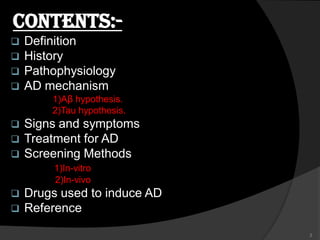 Screening models of alzheimer disease | PDF
