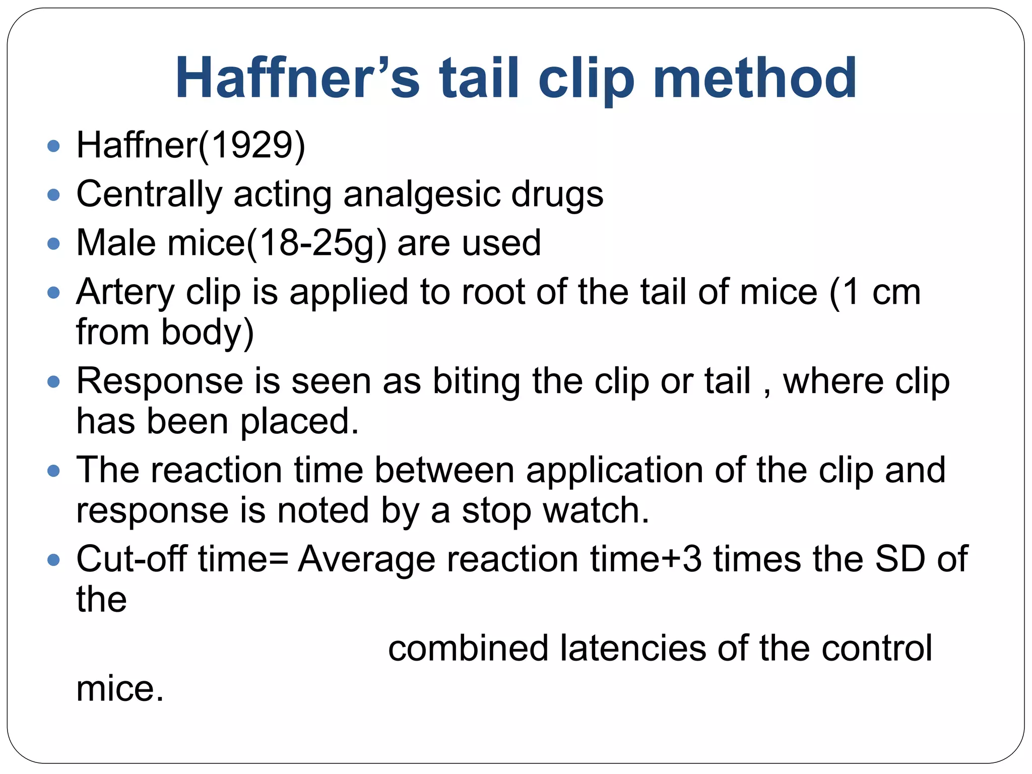 Screening of analgesics | PPTX