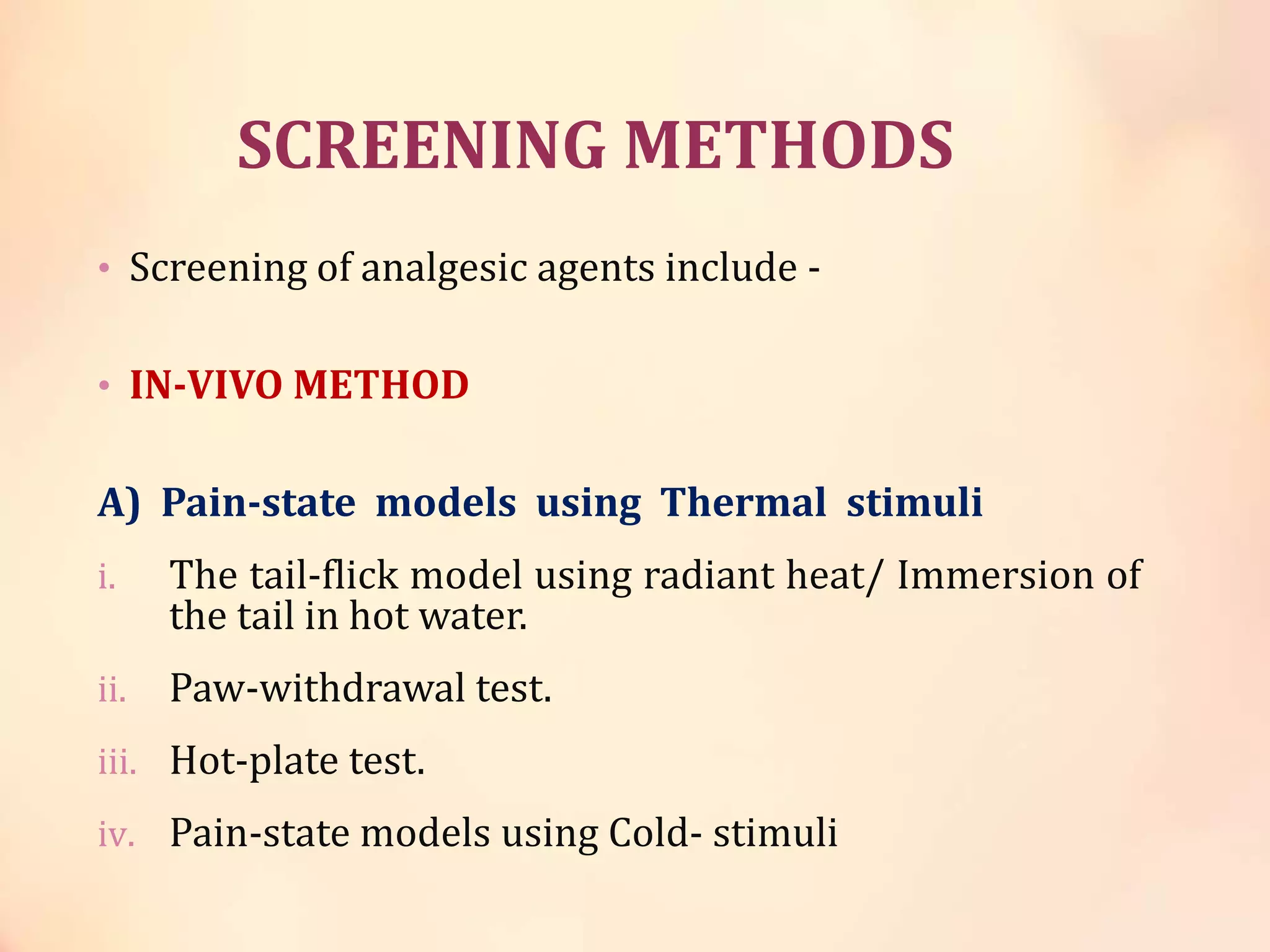Screening of analgesics | PPTX