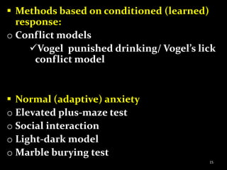 Screening of anti anxiety drugs | PPTX