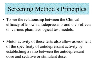 Screening of antidepressant agents | PPTX