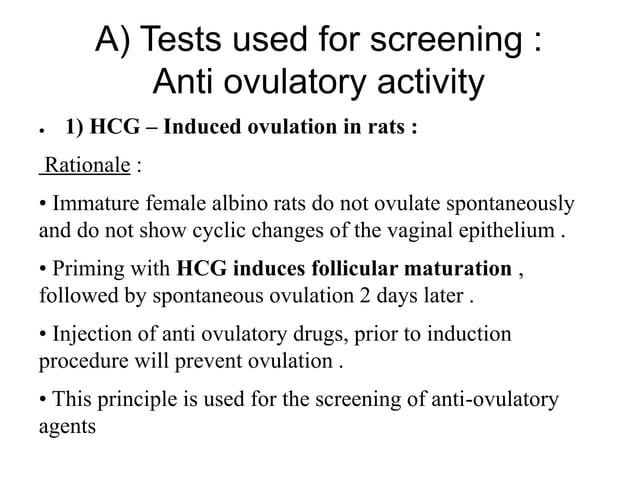 Screening of ANTIFERTILITY AGENTS and APHRODISIACS | PPTX