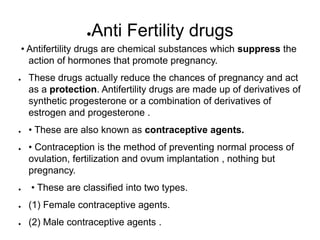 Screening of ANTIFERTILITY AGENTS and APHRODISIACS | PPTX