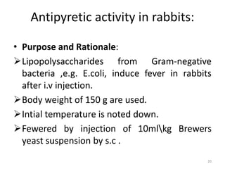 Screening of antipyretic drugs | PPTX