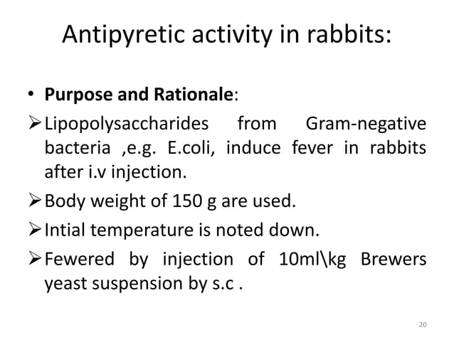 Screening of antipyretic drugs | PPTX