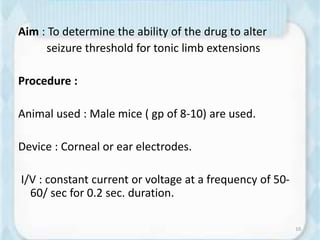 Screening of anti seizure drugs | PPTX