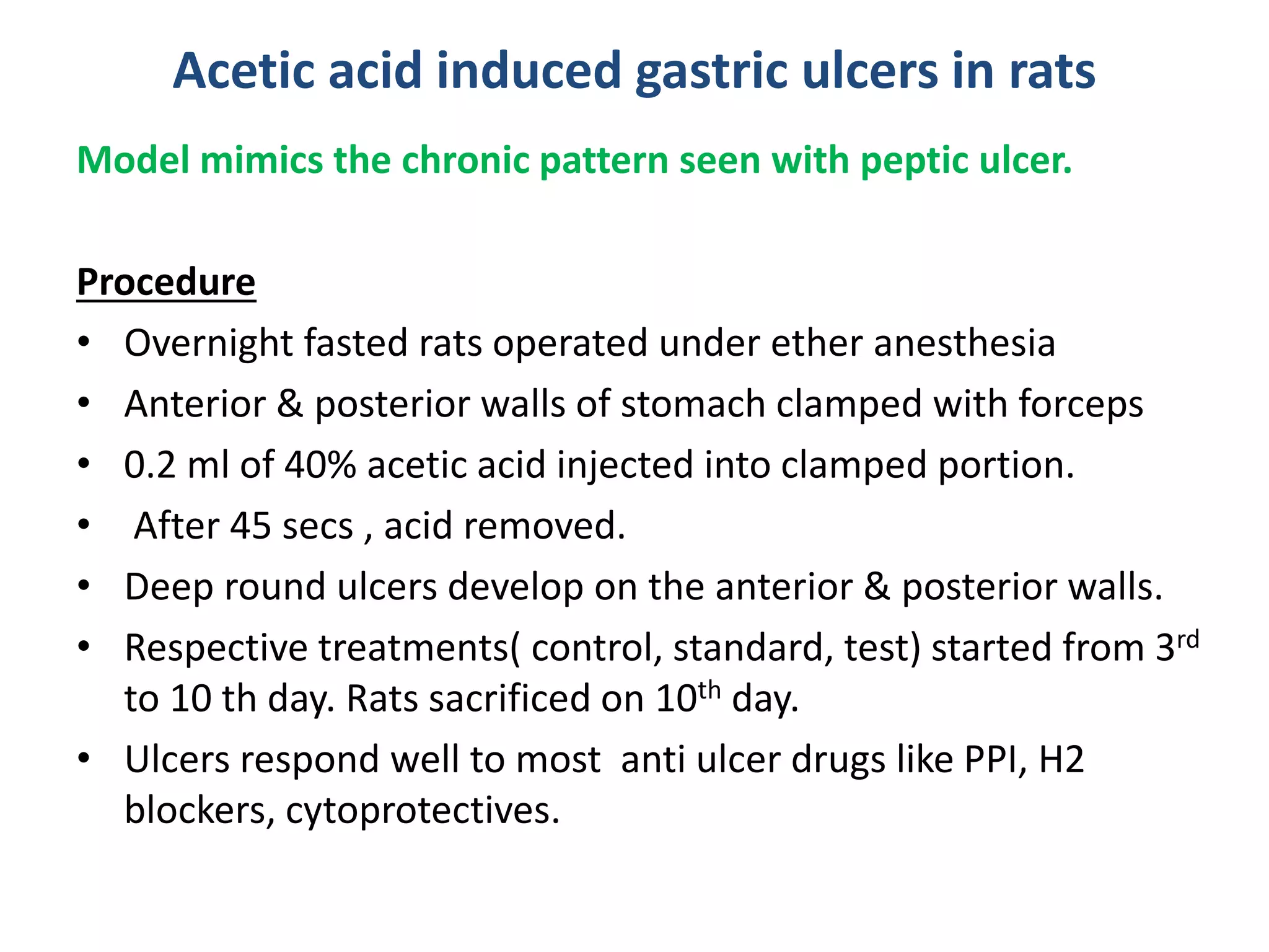 Screening of anti ulcer drugs - Dr Divya Krishnan | PPTX