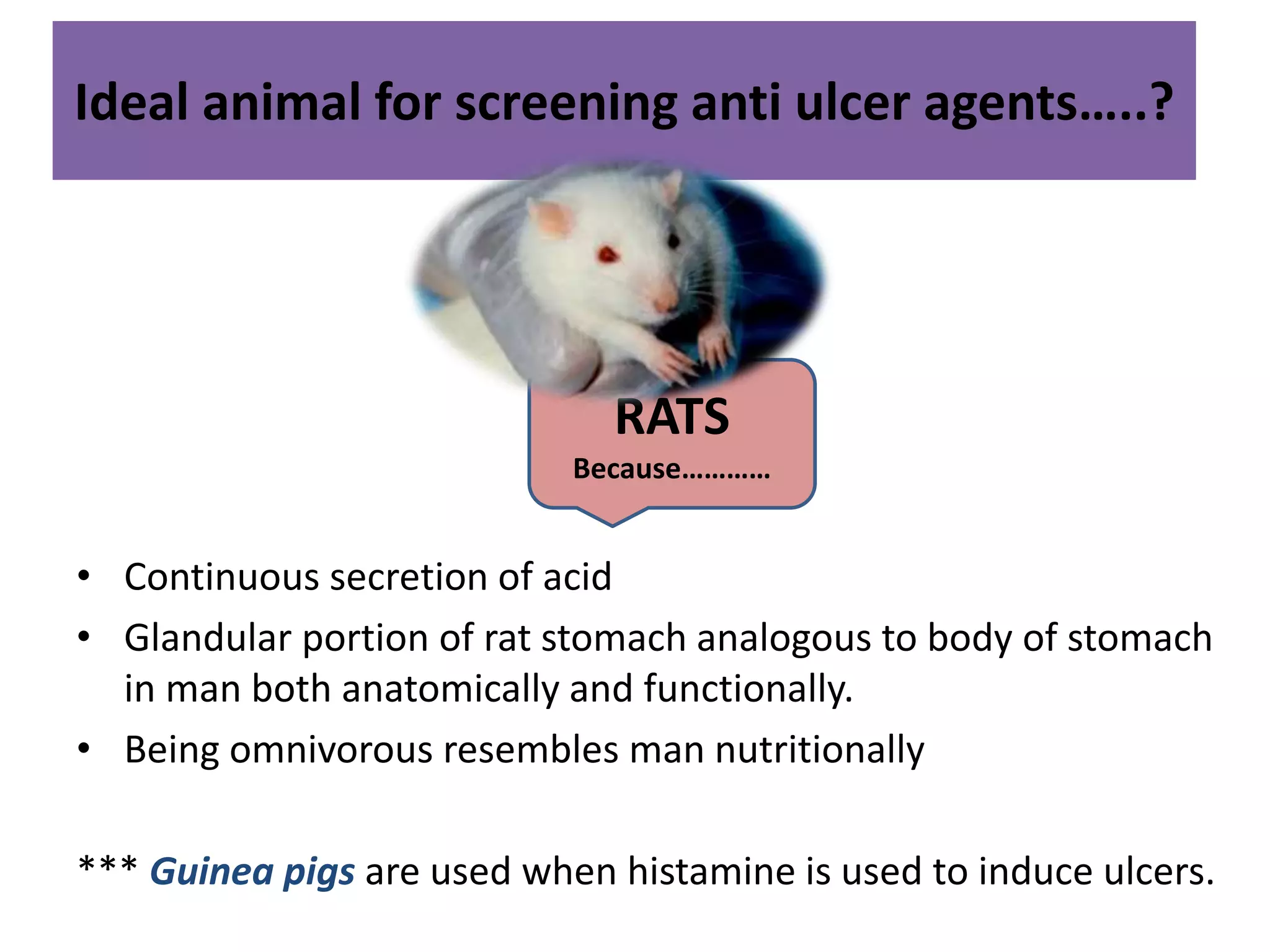 Screening of anti ulcer drugs - Dr Divya Krishnan | PPTX