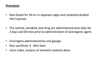 Screening of anti ulcer drugs - Dr Divya Krishnan | PPTX