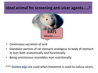Screening of anti ulcer drugs - Dr Divya Krishnan | PPTX
