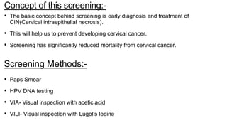 Screening of cervical cancer ppt for mbbs | PPTX | Medical Tests ...
