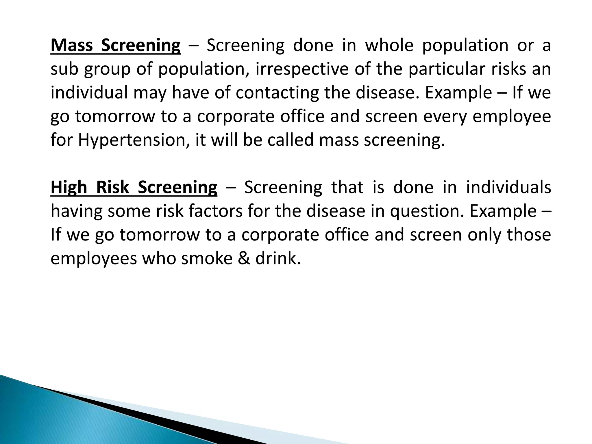Screening of diseases | PPTX