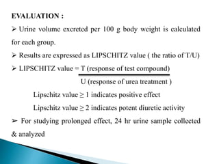 Screening of Diuretics M.PHARM PHARMACOLOGY. | PPTX