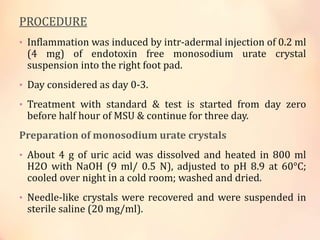 Screening of drugs used in arthritis | PPTX