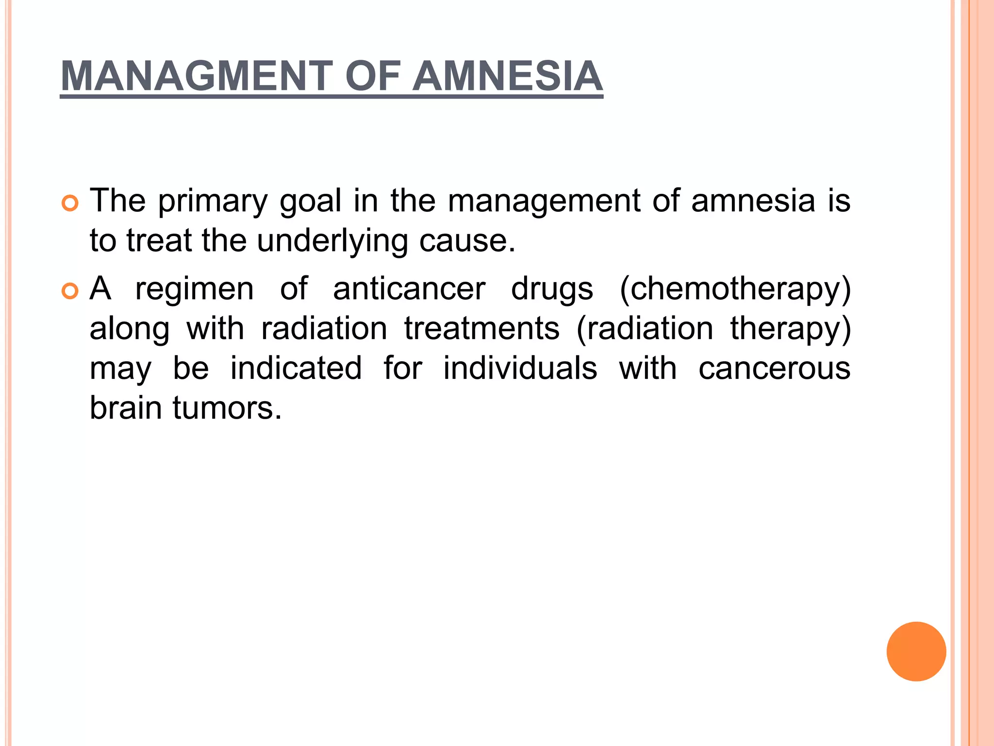 Screening procedure for amnesia | PPTX