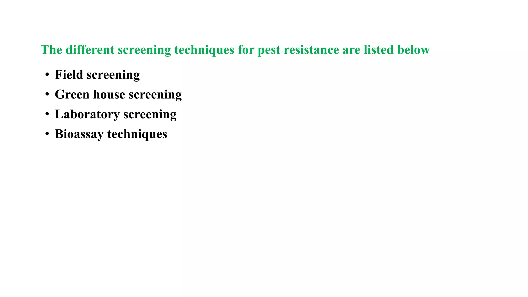 Screening protocols for major pests of crops | PPTX